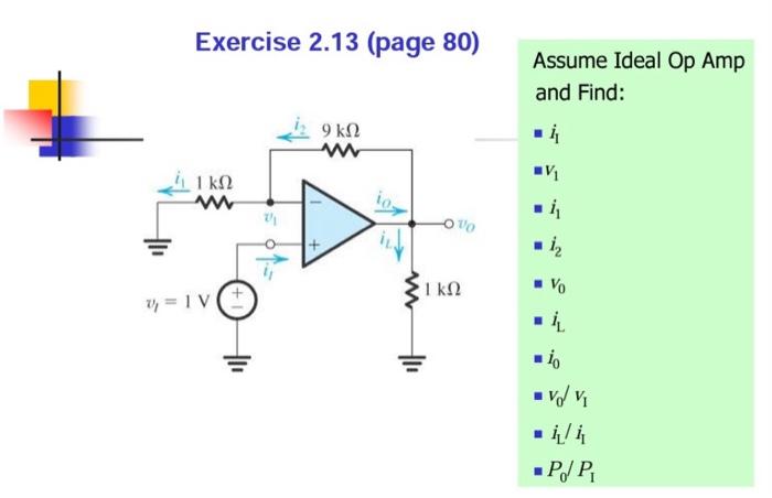 Solved Exercise 2.13 (page 80) Assume Ideal Op Amp and Find: | Chegg.com
