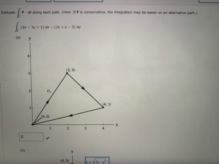 Solved Evaluate le F. dr along each path. (Hint: If F is | Chegg.com