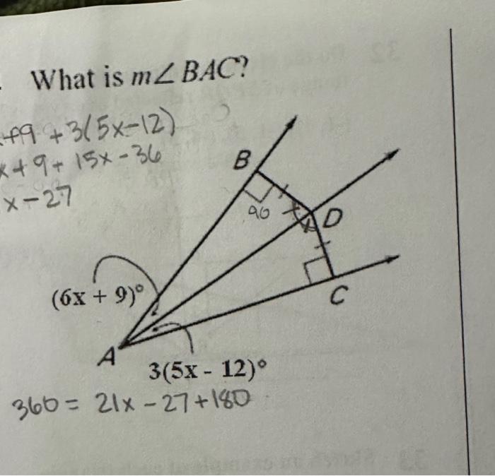 Solved What is m∠BAC ? | Chegg.com