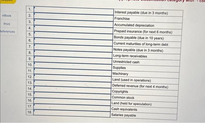 Solved Exercise 3-3 (Static) Balance sheet classification | Chegg.com