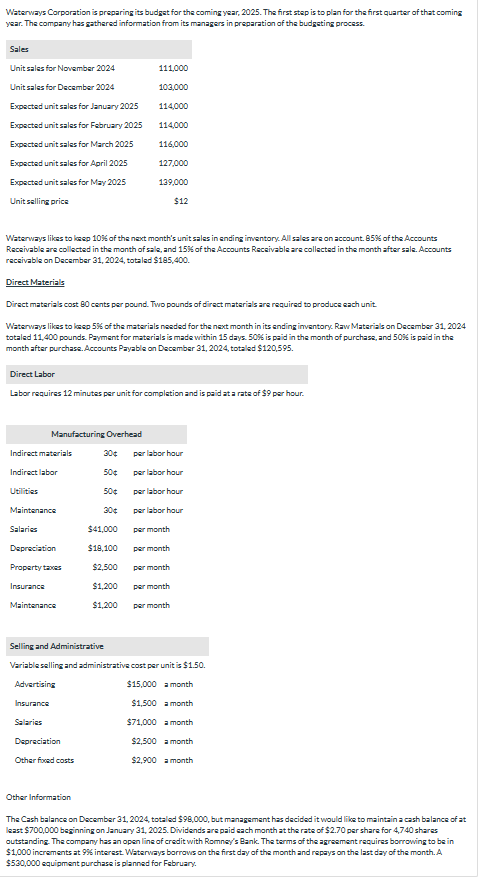Solved For the first quarter of 2025 , ﻿prepare a sales | Chegg.com
