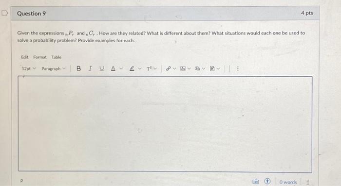 Solved Given the expressions nPr and nCr. How are they | Chegg.com