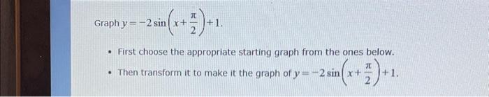 Solved Graph y=−2sin(x+2π)+1 - First choose the appropriate | Chegg.com