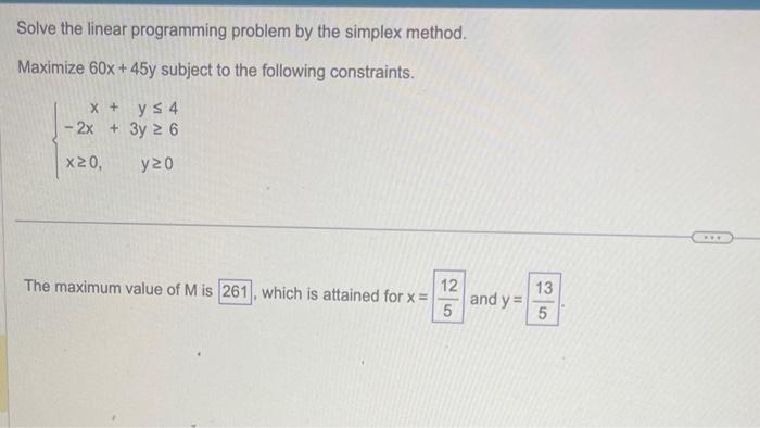 Solved Solve the linear programming problem by the simplex | Chegg.com