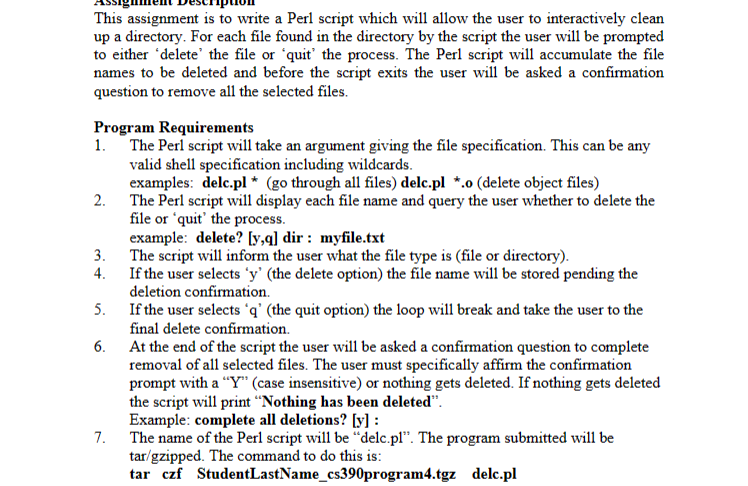 This assignment is to write a Perl script which will | Chegg.com
