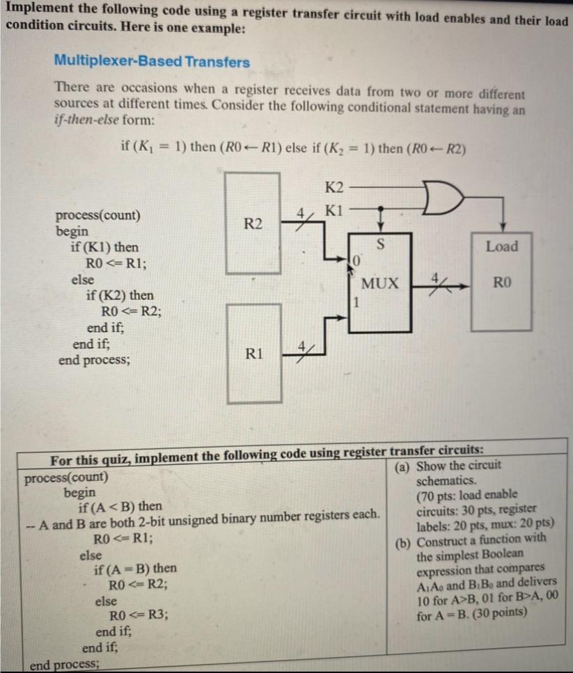 Solved Implement the following code using a register | Chegg.com