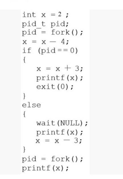 Solved int x = 2; pid_t pid; pid = fork(); X = X - 4; – if | Chegg.com