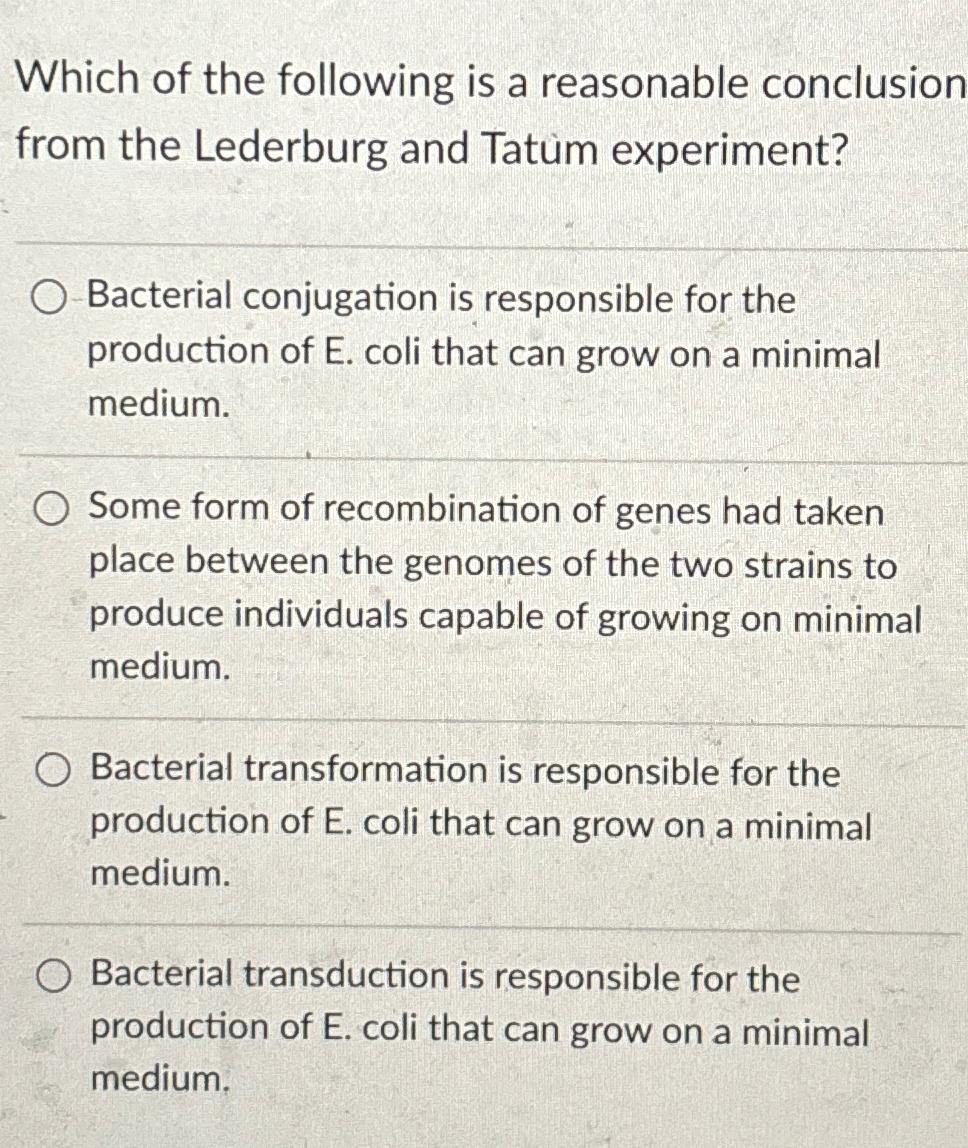 Solved Which of the following is a reasonable conclusion | Chegg.com