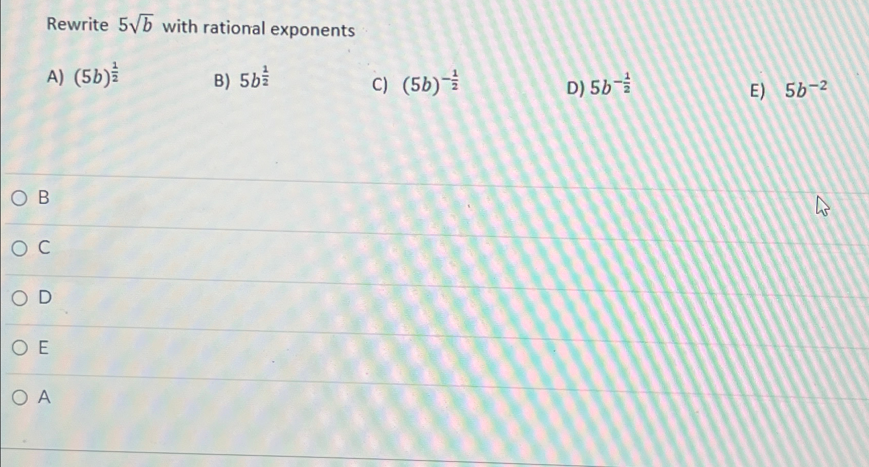Solved Rewrite 5b2 ﻿with rational | Chegg.com