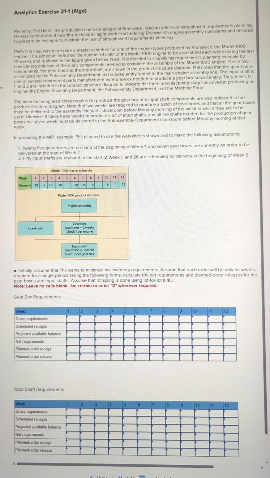 Solved esAnalytics Exercise 21-1 (Algo)Recently, ﻿Phil | Chegg.com