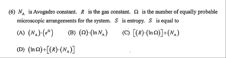 Solved (6) NA ﻿is Avogadro constant. R ﻿is the gas constant. | Chegg.com