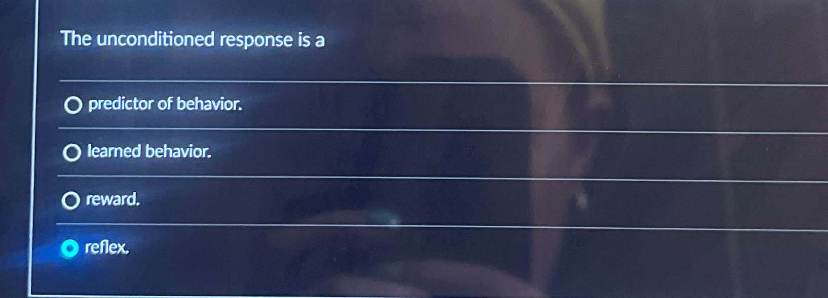 Solved The unconditioned response is apredictor of | Chegg.com