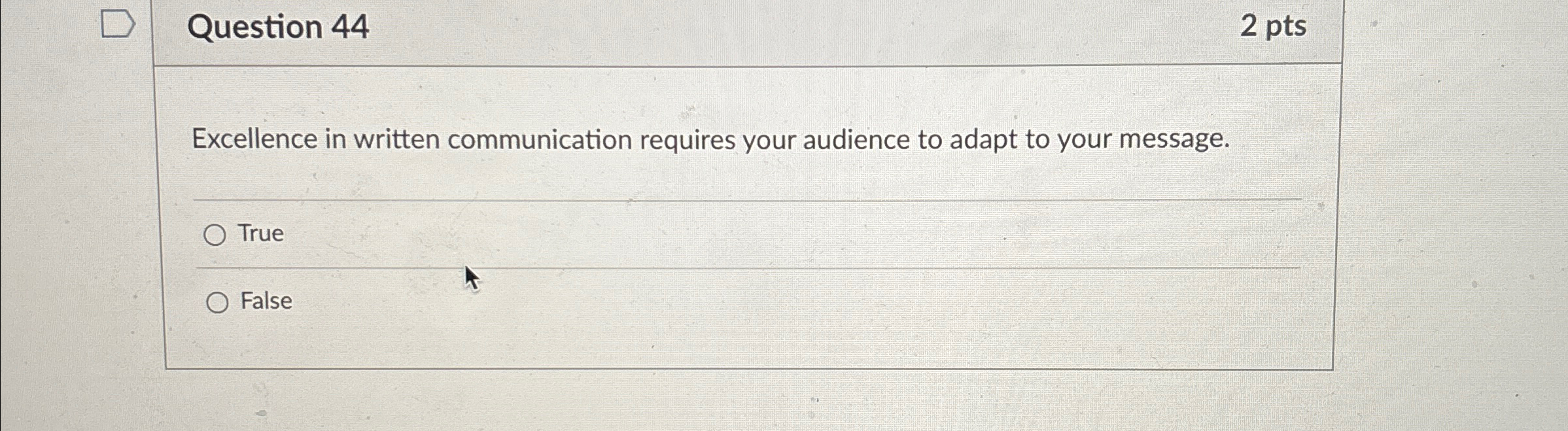 Solved Question 442 ﻿ptsExcellence in written communication | Chegg.com