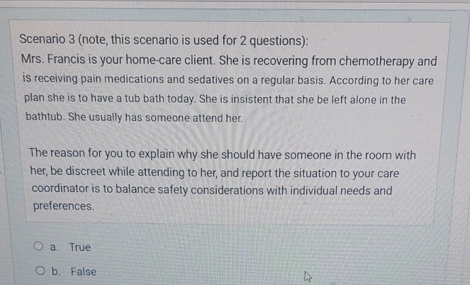 Solved Scenario 3 (note, ﻿this scenario is used for 2 | Chegg.com