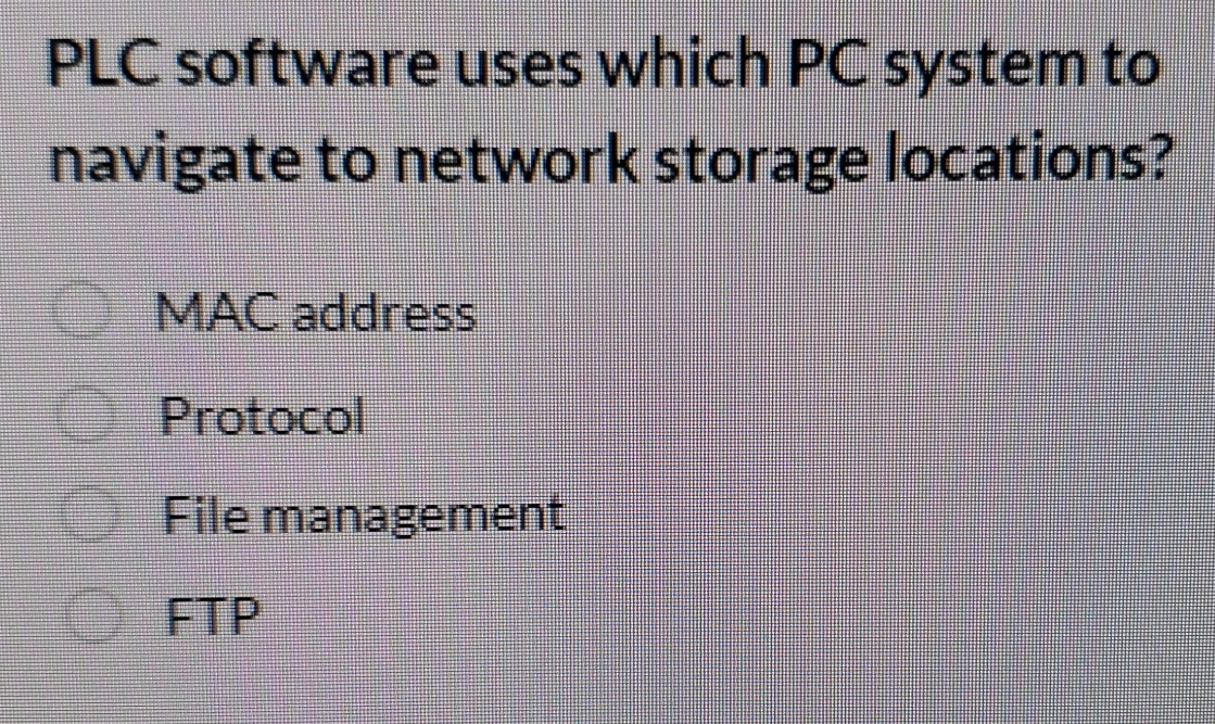 Solved PLC software uses which PC system to navigate to | Chegg.com