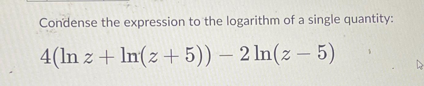 Solved Condense the expression to the logarithm of a single | Chegg.com