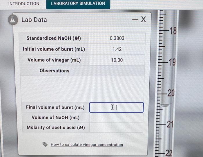 Solved Titration Concentration Of Vinegar Introduction