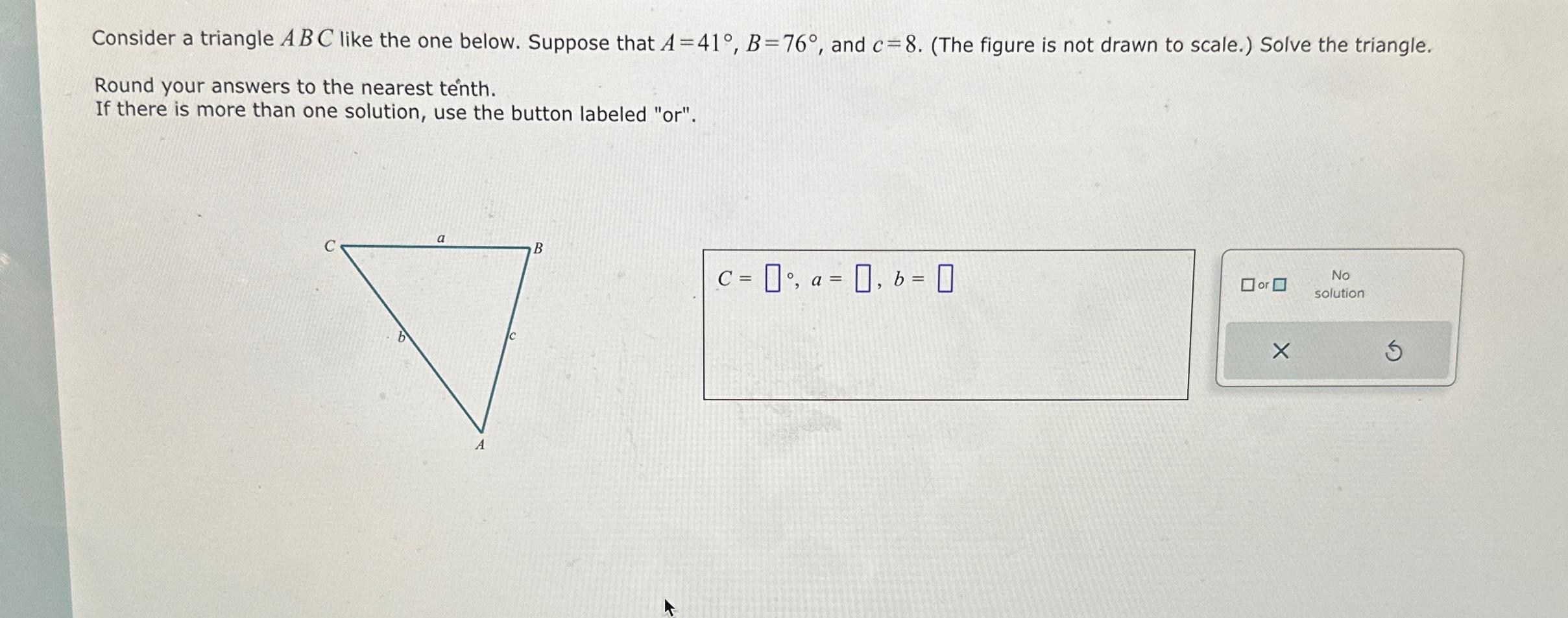 Solved Consider a triangle ABC like the one below. Suppose | Chegg.com