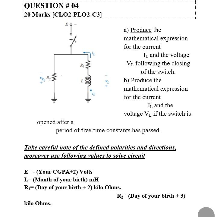 Solved * en QUESTION # 04 20 Marks [CLO2-PLO2-C3] EO a) | Chegg.com