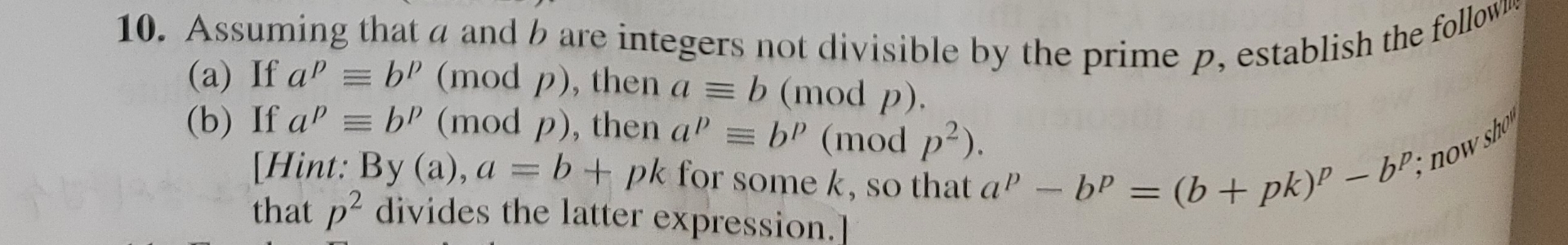 Assuming that a and b ﻿are integers not divisible by | Chegg.com