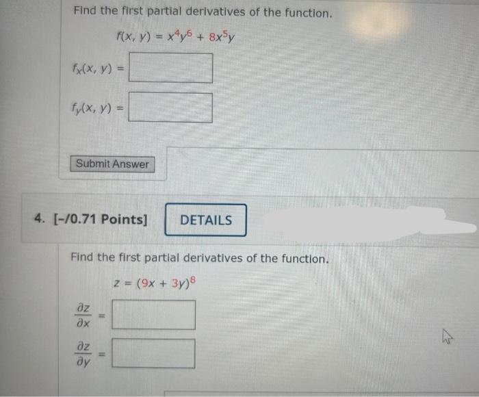 Solved Find the first partial derivatives of the function. | Chegg.com