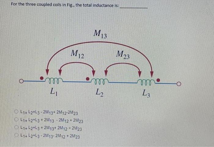 Solved For the three coupled coils in Fig., the total | Chegg.com