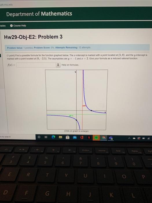 Solved Department of Mathematics rades Course Help | Chegg.com Solved Department of Mathematics rades Course Help | Chegg.com