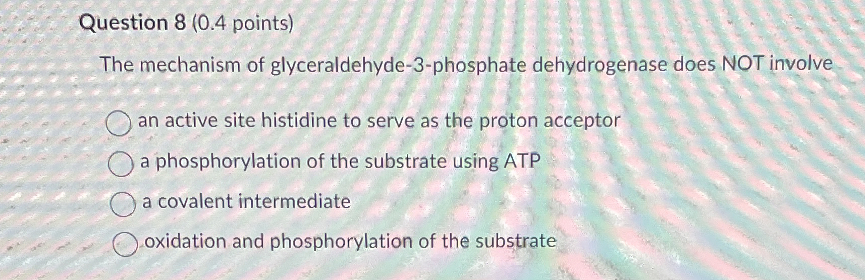 Solved Question 8 (0.4 ﻿points)The mechanism of | Chegg.com