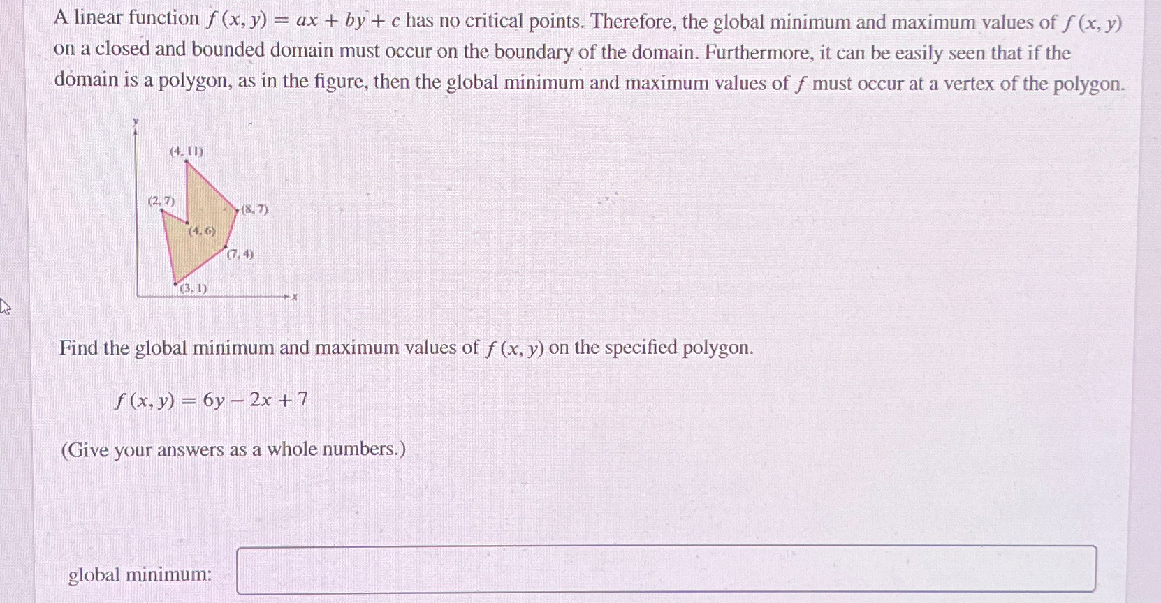 Solved A linear function f(x,y)=ax+by+c ﻿has no critical | Chegg.com