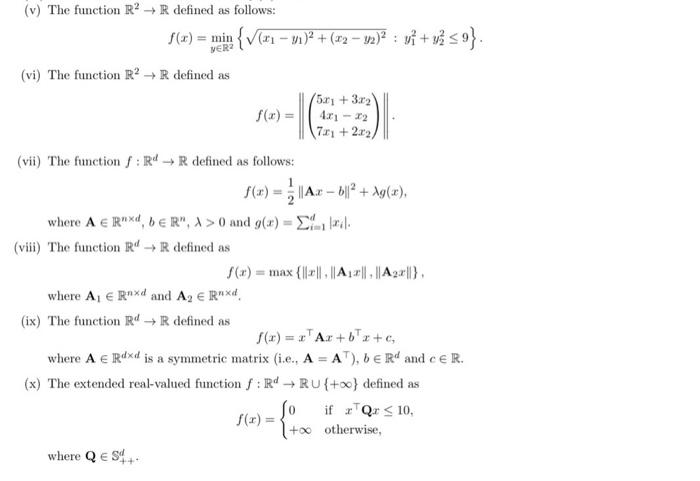 Are the following functions convex? In each case, | Chegg.com