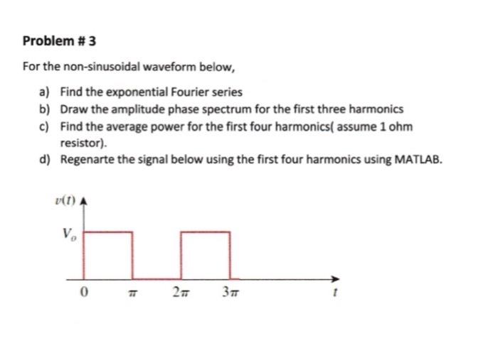Solved Problem \# 3 For the non-sinusoidal waveform below, | Chegg.com