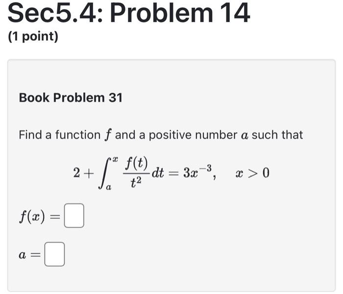 Solved Find a function f and a positive number a such that | Chegg.com