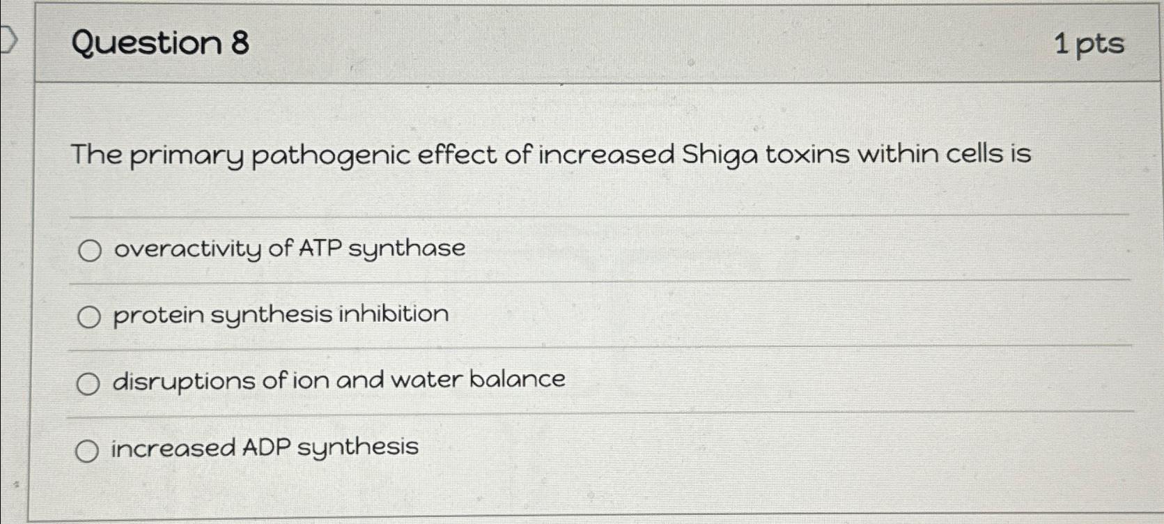 Solved Question 81 ﻿ptsThe primary pathogenic effect of | Chegg.com