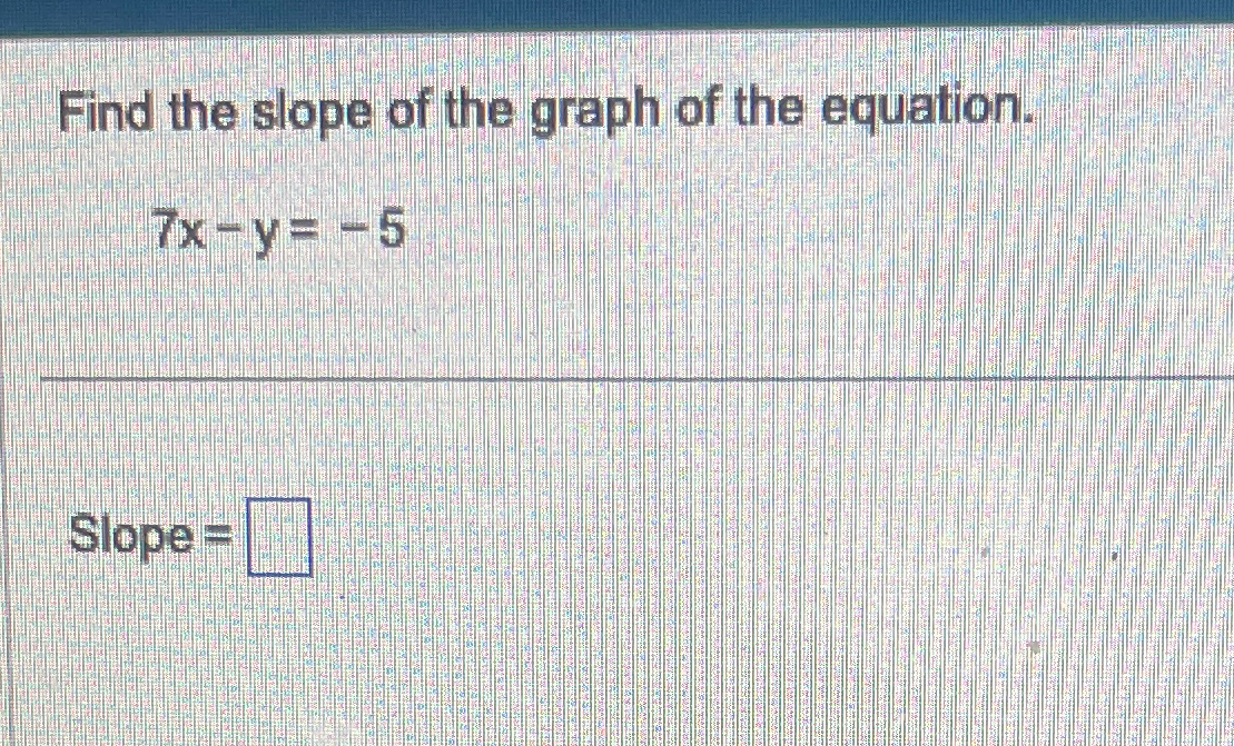Solved Find the slope of the graph of the | Chegg.com
