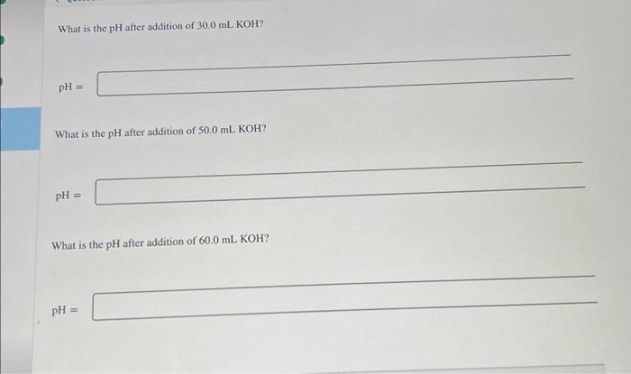 Solved Calculate the pH for each case in the titration of | Chegg.com