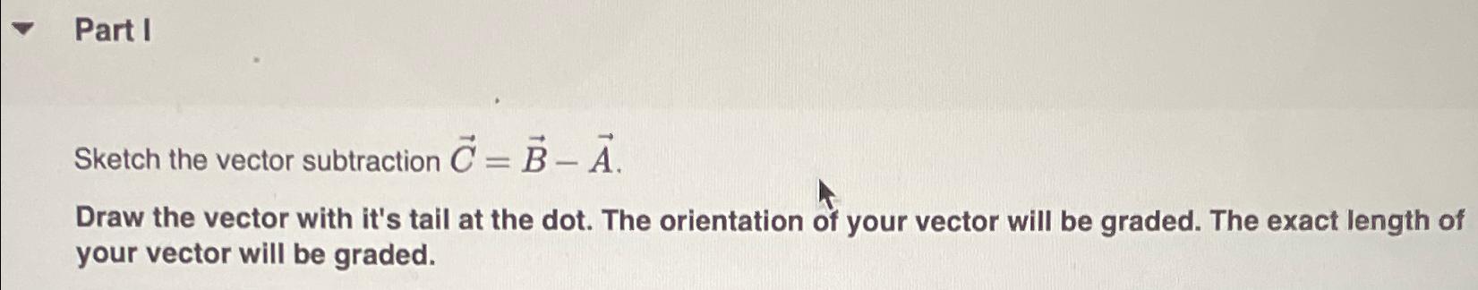 Solved Part ISketch the vector subtraction | Chegg.com