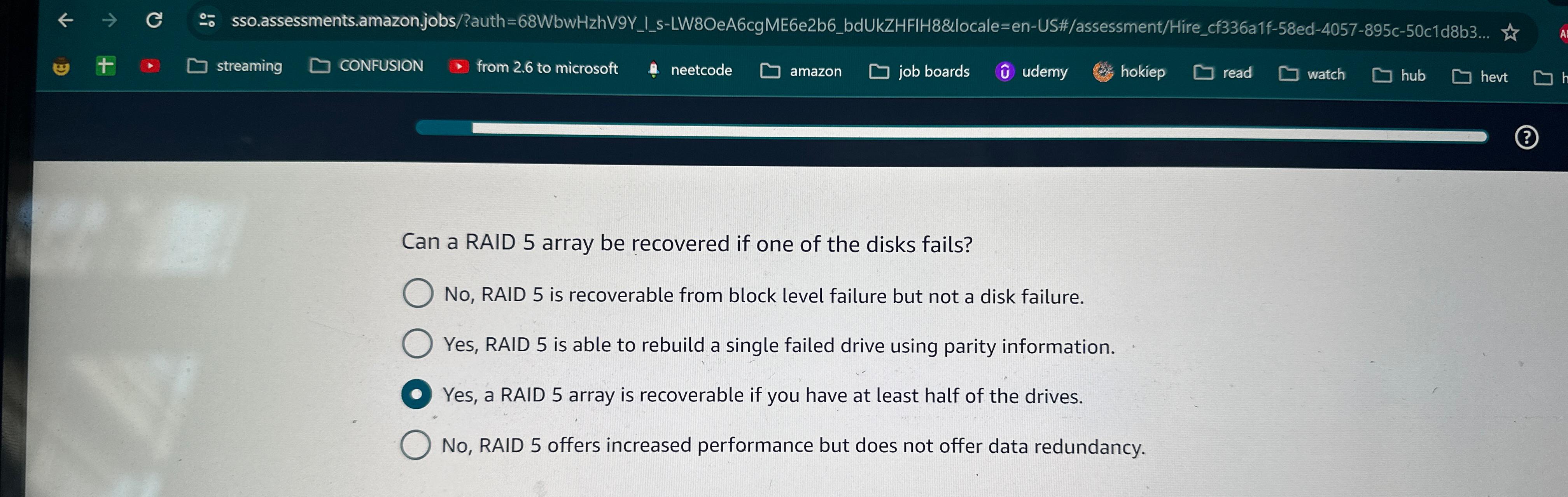 Solved Can a RAID 5 ﻿array be recovered if one of the disks | Chegg.com