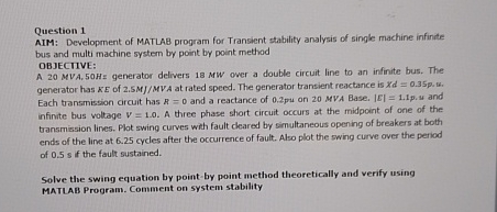 Question 1AIM: Development of MATLAB program for | Chegg.com