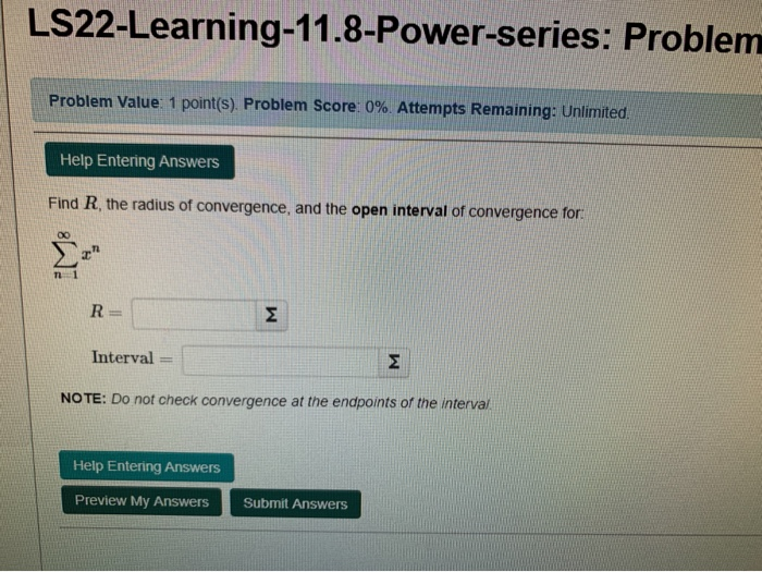 Solved LS22-Learning-11.8-Power-series: Problem Problem | Chegg.com