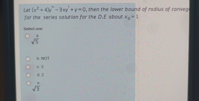 Solved Let (x2+4)y''-3xy'+y=0, ﻿then the lower bound of | Chegg.com