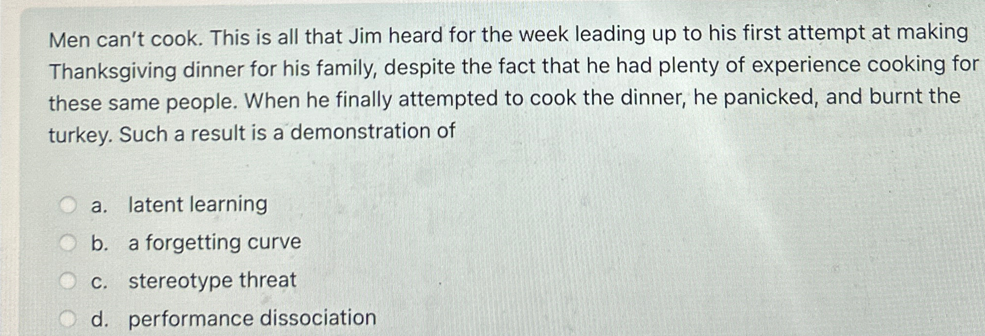 Solved Men can't cook. This is all that Jim heard for the | Chegg.com