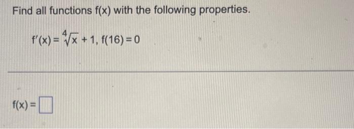 Solved Find all functions f(x) with the following | Chegg.com