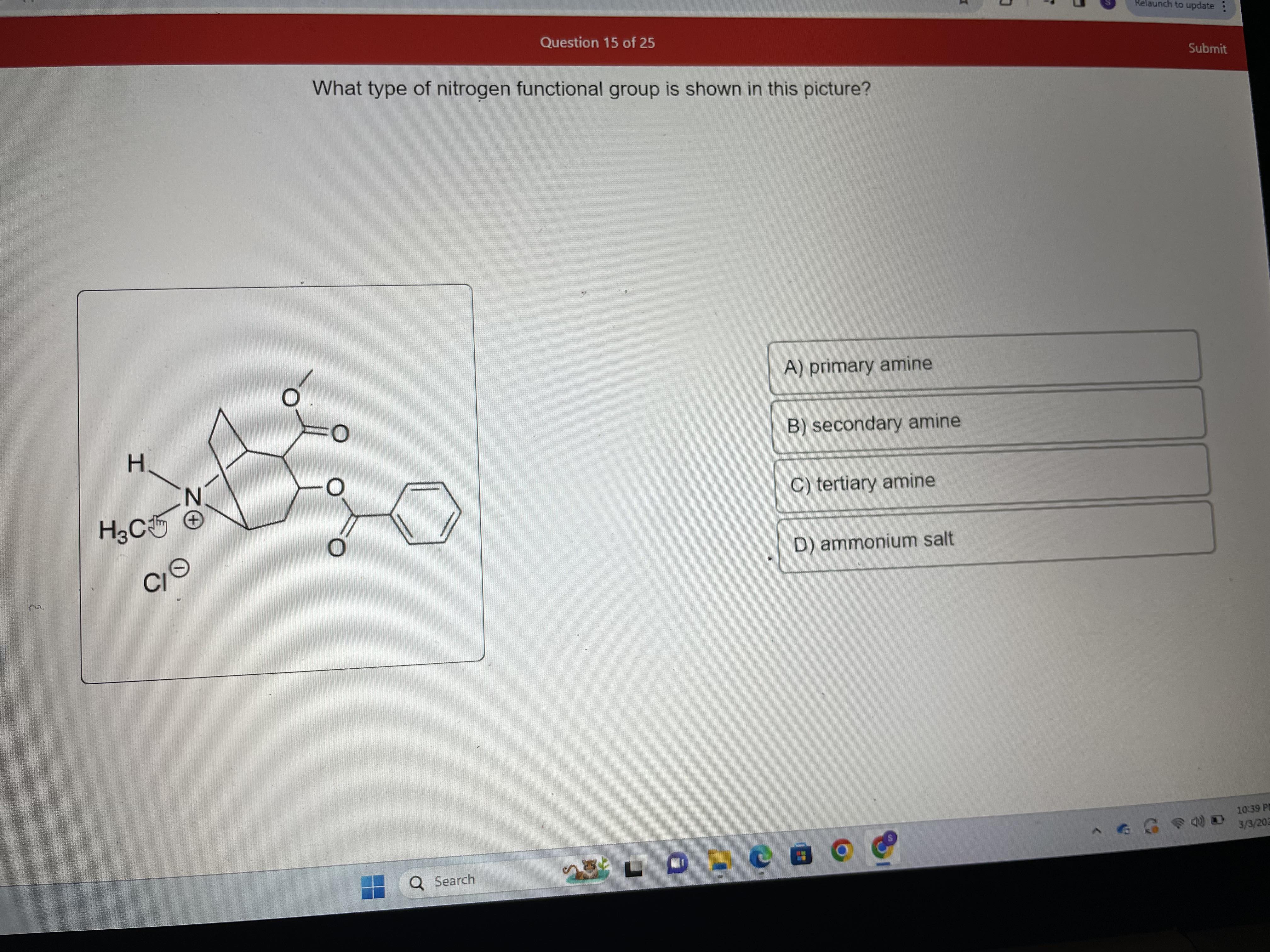 Solved What type of nitrogen functional group is shown in | Chegg.com