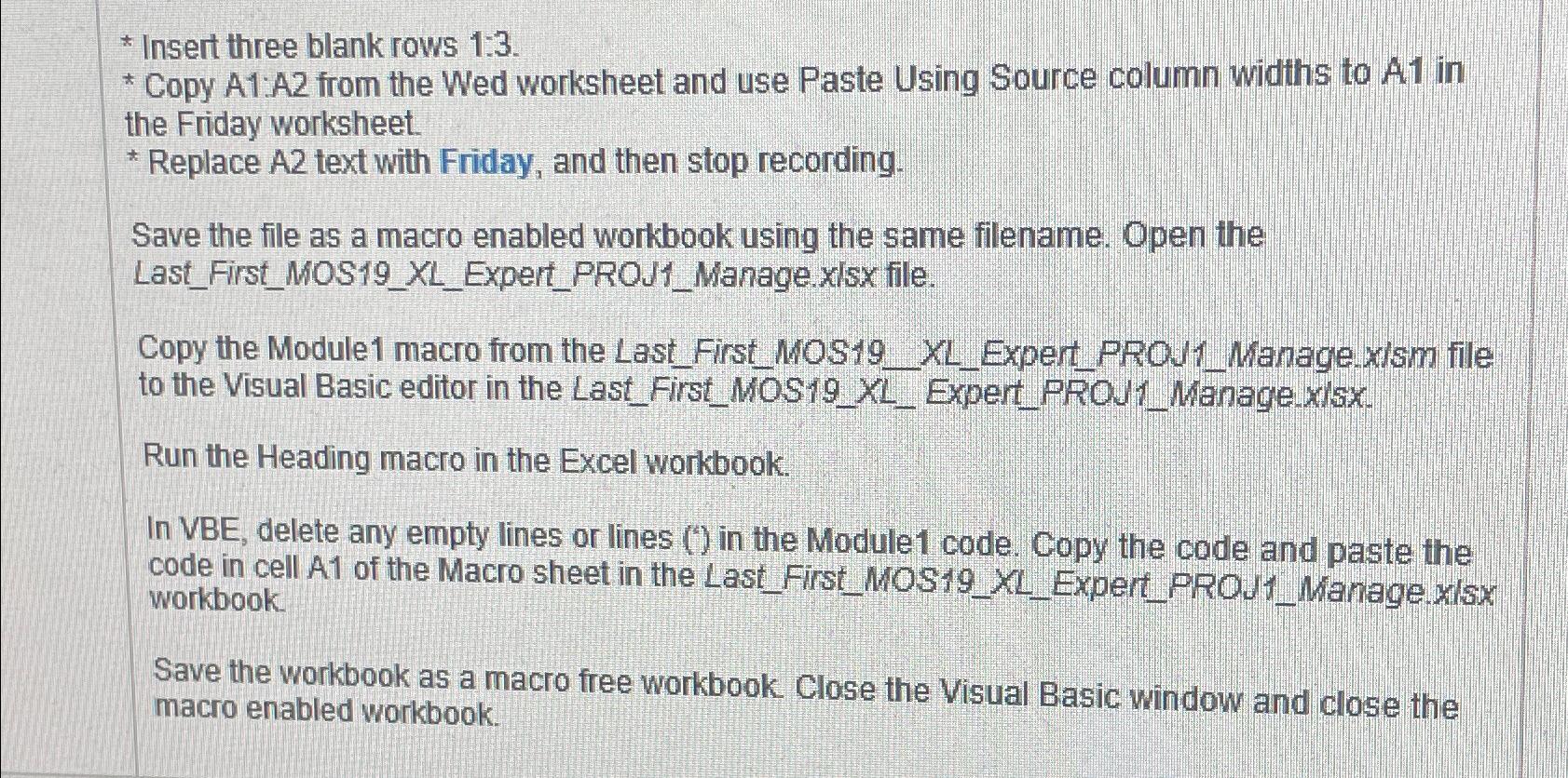 Solved Insert three blank rows 1:3.Copy A1:A2 ﻿from the Wed | Chegg.com