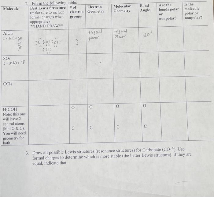Solved 3. Draw all possible Lewis structures (resonance | Chegg.com