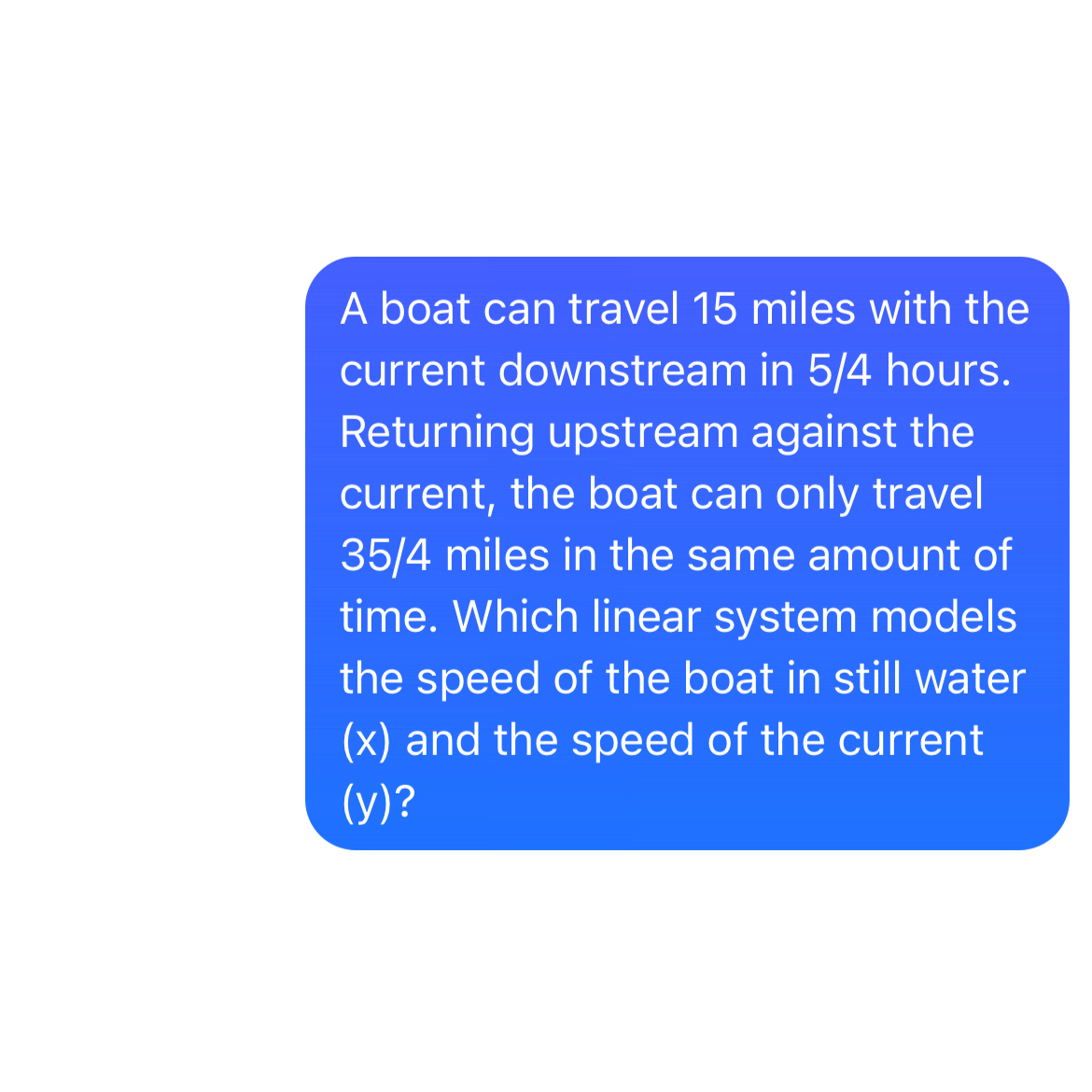 Solved A boat can travel 15 ﻿miles with the current | Chegg.com