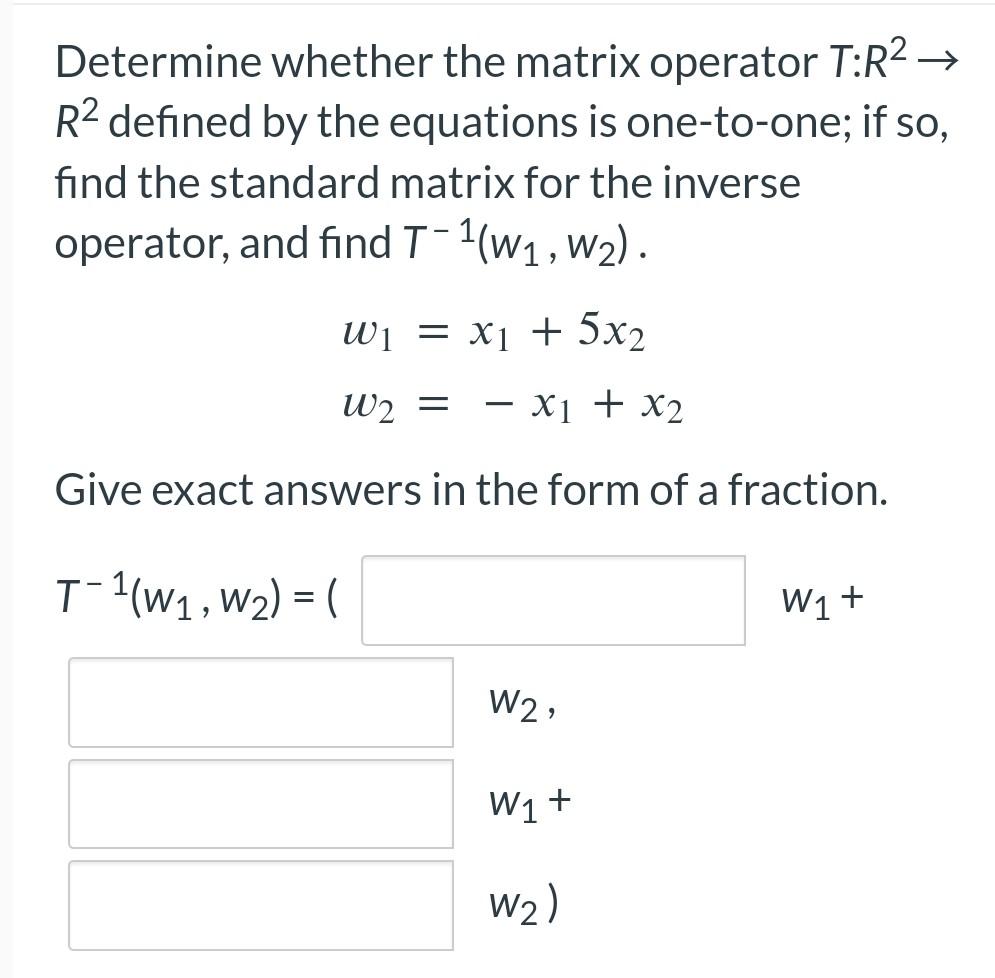 Solved Determine whether the matrix operator T:R2→ R2 | Chegg.com