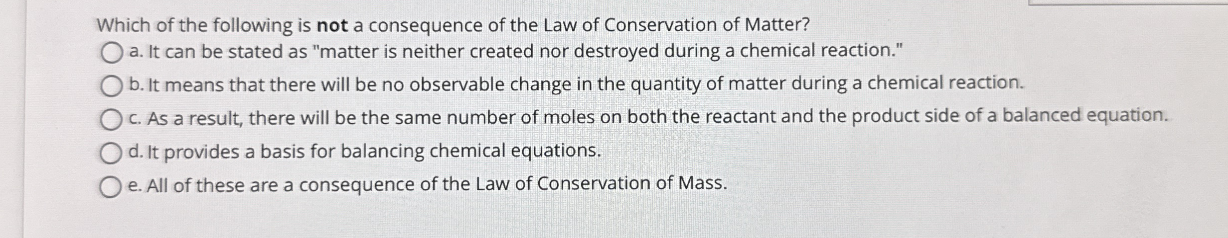 Solved Which of the following is not a consequence of the | Chegg.com
