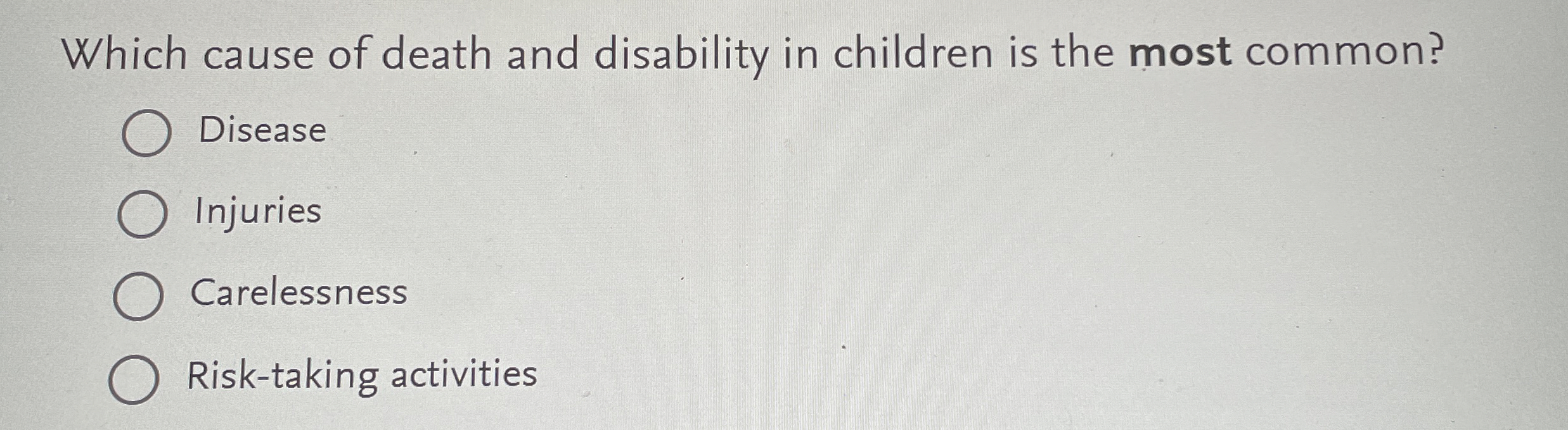 Solved Which cause of death and disability in children is | Chegg.com