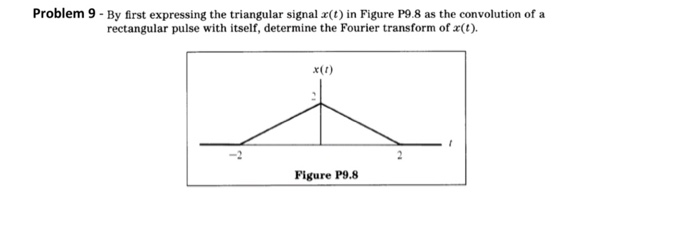 Solved Problem 9 - By first expressing the triangular signal | Chegg.com